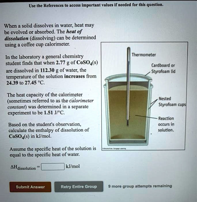SOLVED: Use the References to access important values if needed for this question: When a solid ...