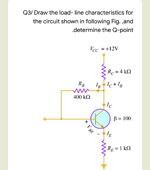 Q3/ Draw the load-line characteristics for the circuit shown in the following Fig, and determine ...
