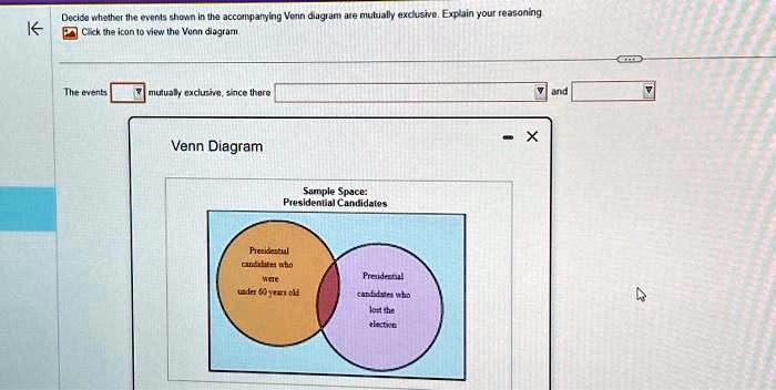 Decide whether the events shown in the accompanying Venn diagram are ...