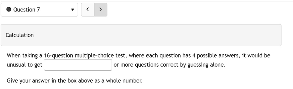 question calculation when taking a 16 question multiple choice test ...