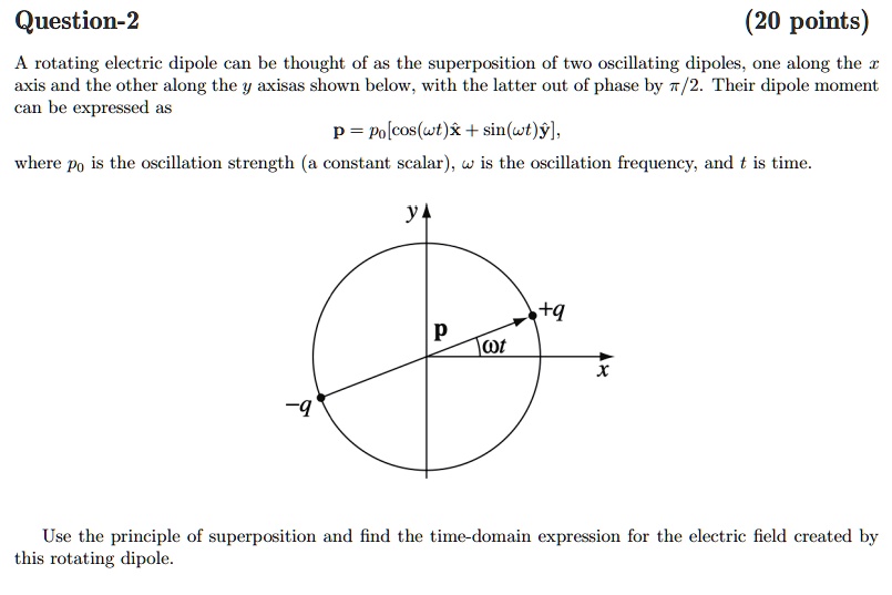 SOLVED: Question-2 (20 points) A rotating electric dipole can be ...