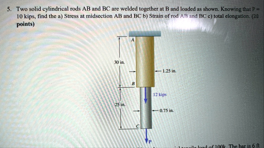 [GET ANSWER] 5 two solid cylindrical rods ab and bc are welded together ...