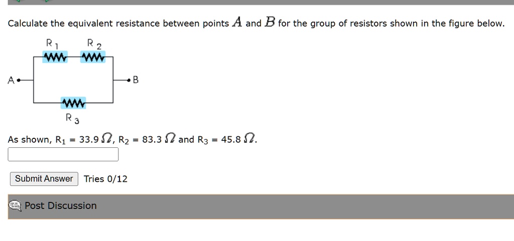calculate the equivalent resistance between points a and b for the group of resistors shown in ...