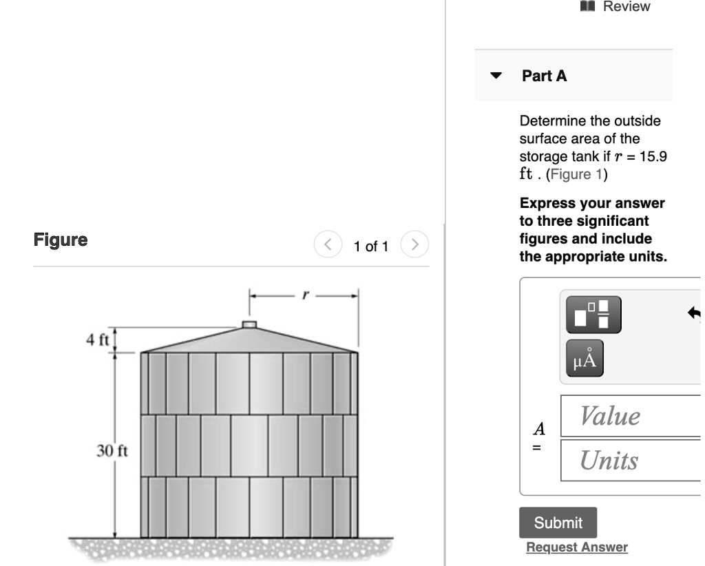 review part a determine the outside surface area of the storage tank if ...