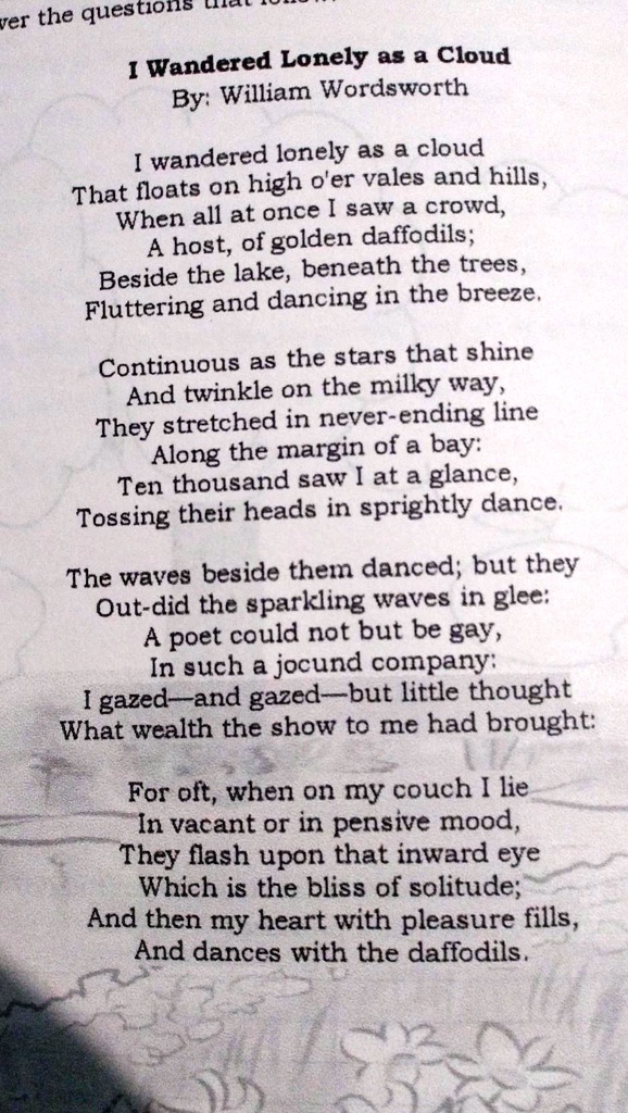 1are there some lines in the poems that evoke your senses sight smell ...