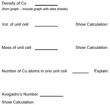 SOLVED: Density of Cu (from graph include graph with data sheets ...