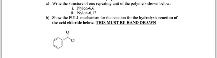 SOLVED: Write the structure of one repeating unit of the polymers shown ...