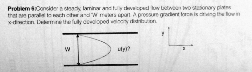 Problem 6:Consider a steady, laminar and fully developed flow between ...