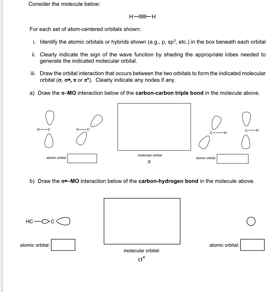 Consider the molecule below: H=)F̋or each set of atom-centered orbitals ...