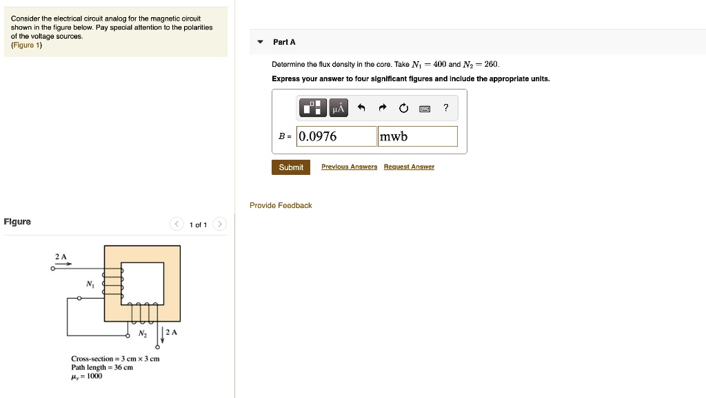 Consider the electrical circuit analog for the magnetic circuit shown ...