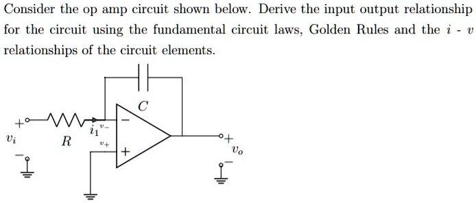 Consider the op amp circuit shown below. Derive the input output ...