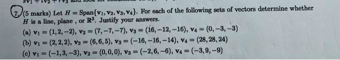 LzJad(5 marks) Let H = Span{v1, Vz, V3,Va} For each o… - SolvedLib LzJad(5 marks) Let H = Span{v1, Vz, V3,Va} For each o… - SolvedLib