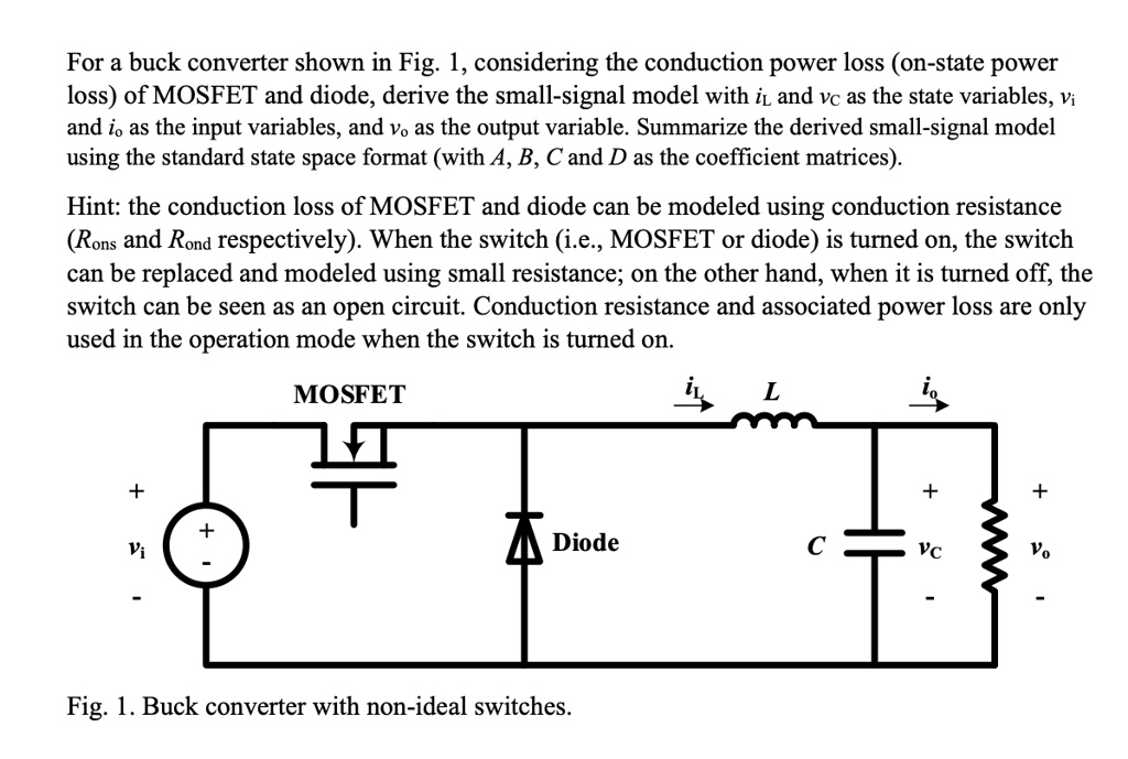 Solved For A Buck Converter Shown In Fig 1 Considering The