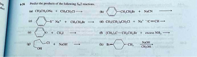 ing duct 6 56 predict the products of the following sy2 reactions a ...