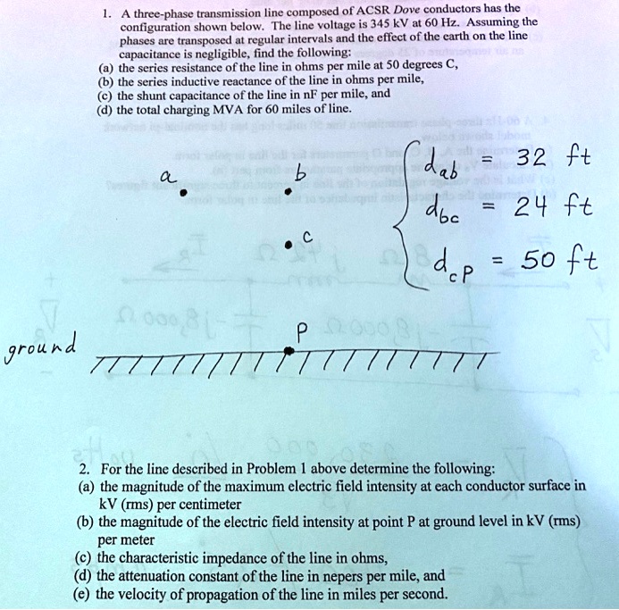 SOLVED: problem 2r of conductor = 0.927 inches 1.A three-phase ...