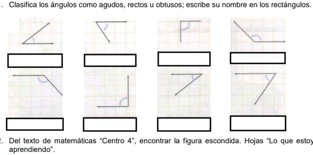 SOLVED: como se llaman los ángulos Clasifica los ángulos como agudos ...
