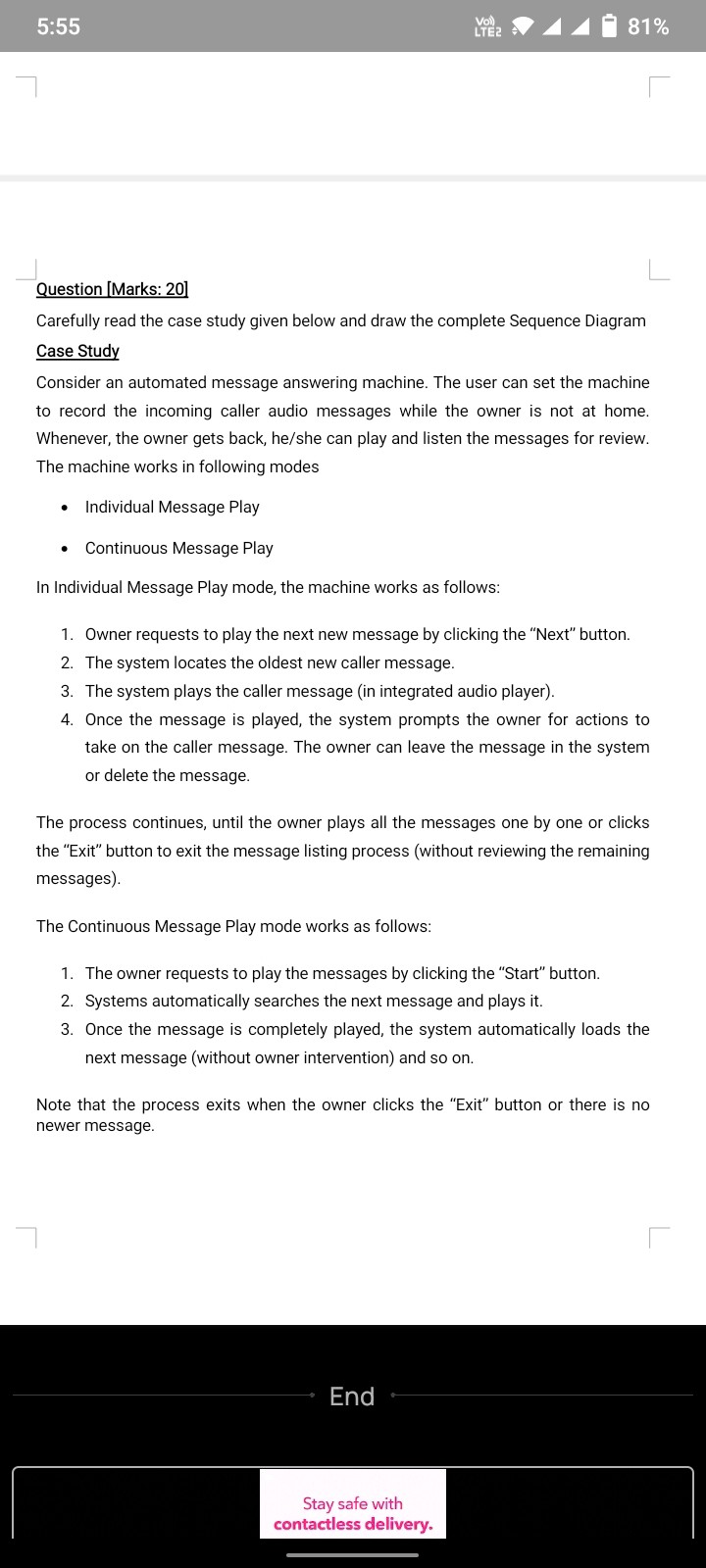 5:55 (Vo)) 81 % Question [Marks: 20] Carefully read the case study ...