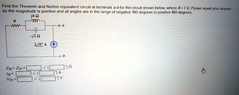 Find the Thevenin and Norton equivalent circuit at terminals a-b for the circuit shown below ...