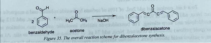 H + 2 H3C CH3 NaOH acetone C C benzaldehyde dibenzalacetone Figure 35. The overall reaction ...