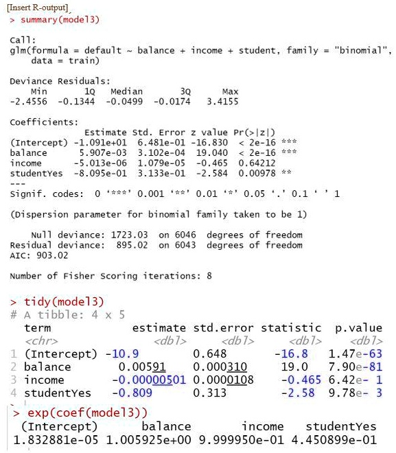 SOLVED: Fit Multiple Logistic Regression models (referred to as MODEL 3 ...