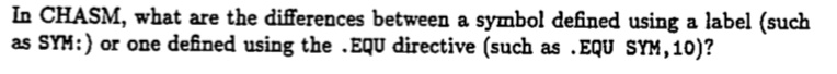 In CHASM, what are the differences between a symbol defined using a ...