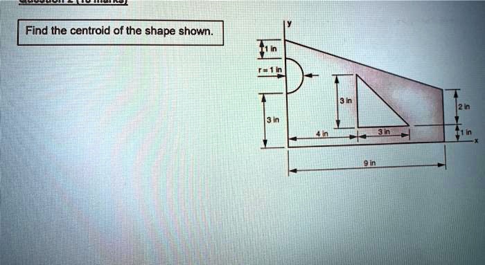 SOLVED: Find the centroid of the shape shown: