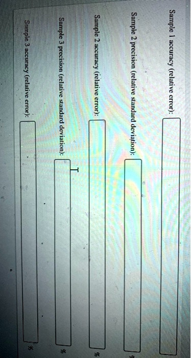 SOLVED:Sumple uccumc? (relative error) Sample Sample Sample Sample ...