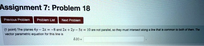 SOLVED: Assignment 7: Problem 18 Pravlous Problem Problom List Naxt ...