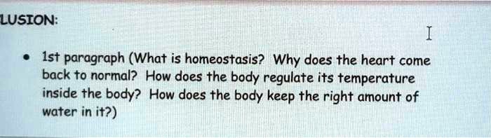 lusion ist paragraph what is homeostasis why does the heart come back ...