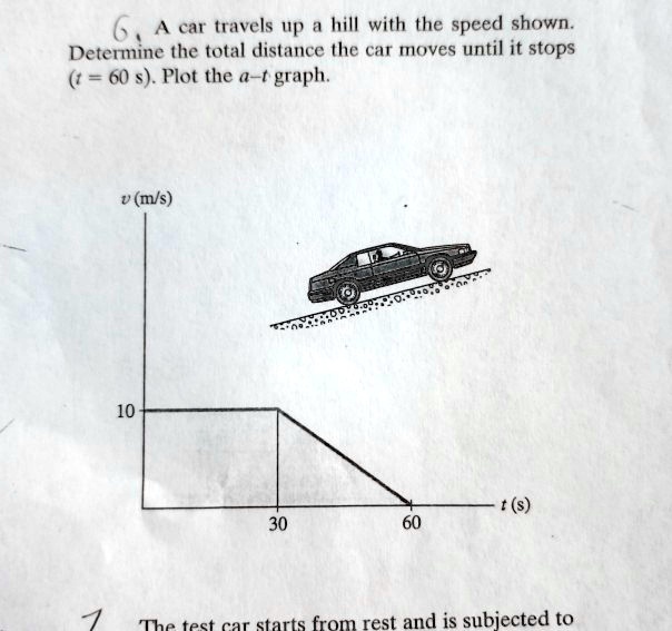 6, A car travels up a hill with the speed shown. Determine...