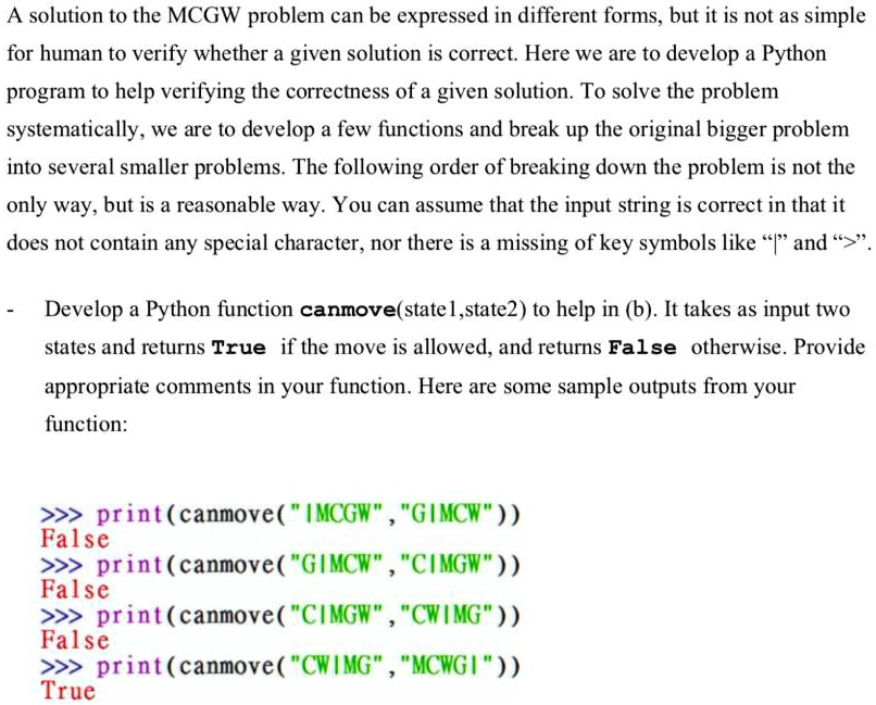[GET ANSWER] A solution to the MCGW problem can be expressed in different forms, but it is not ...