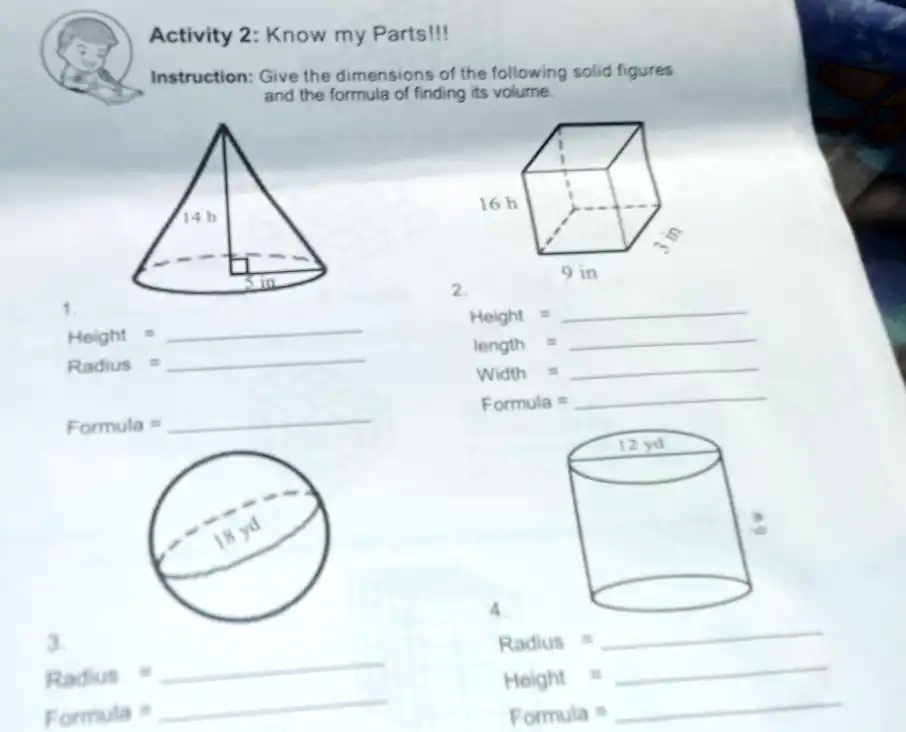 Activity 2: Know my Parts!!! Instruction: Give the dimensions of the ...