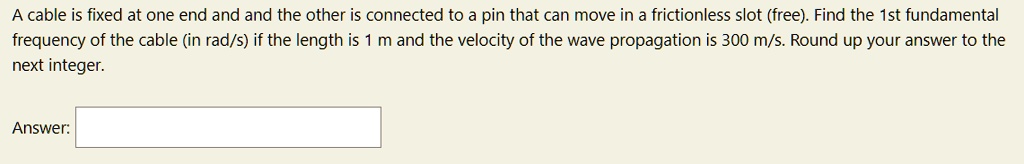 SOLVED: A cable is fixed at one end and the other is connected to a pin ...