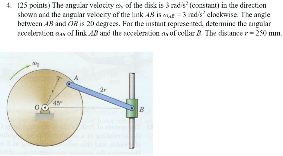 SOLVED: The angular velocity of the disk is 3 rad/s, constant in the direction shown, and the ...
