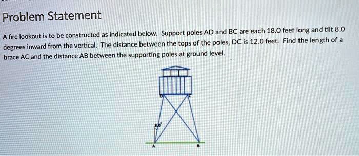 SOLVED: Problem Statement constructed as indicated below Support poles ...