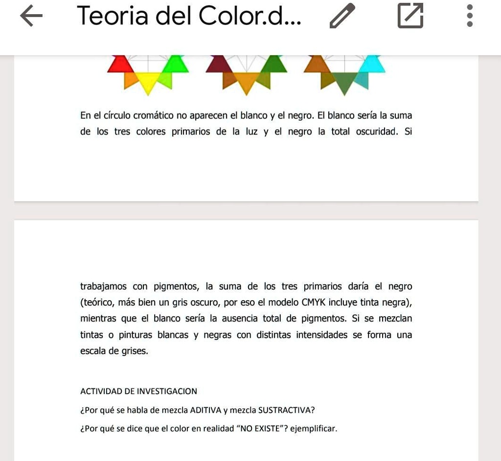 SOLVED: ayúdenme con esto plis?? Teoria del Colord.. 7 En el círculo ...
