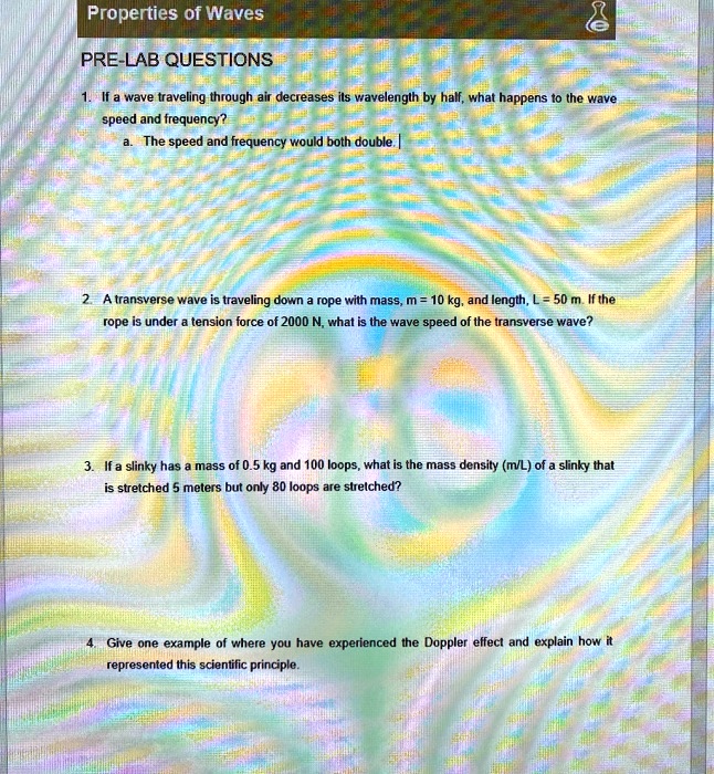 properties of waves pre lab questions wave traveling through air ...