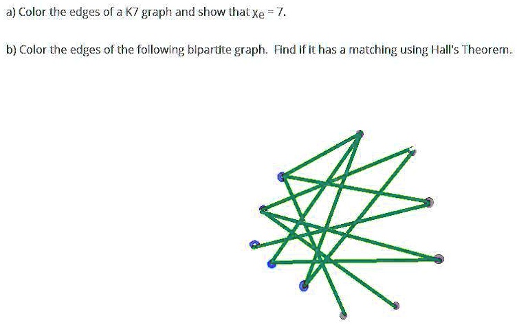 [GET ANSWER] a color the edges of a k7 graph and show thatxe b color ...