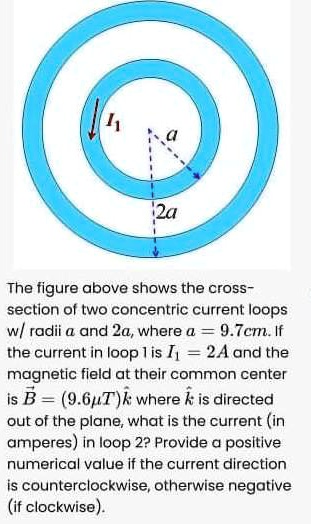 SOLVED: The figure above shows the cross-section of two concentric ...
