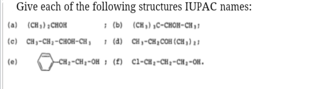 SOLVED: Give each of the following structures IUPAC names