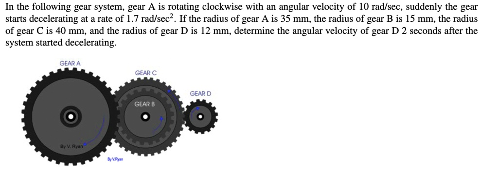 In the following gear system, gear A is rotating clockwise with an ...