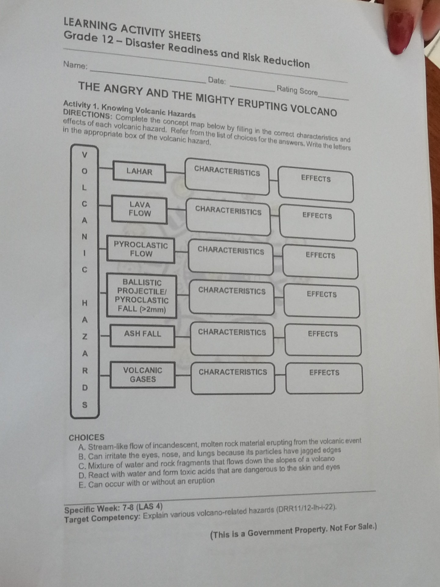 LEARNING ACTIVITY SHEETS Grade 12 - Disaster Readiness and Risk ...