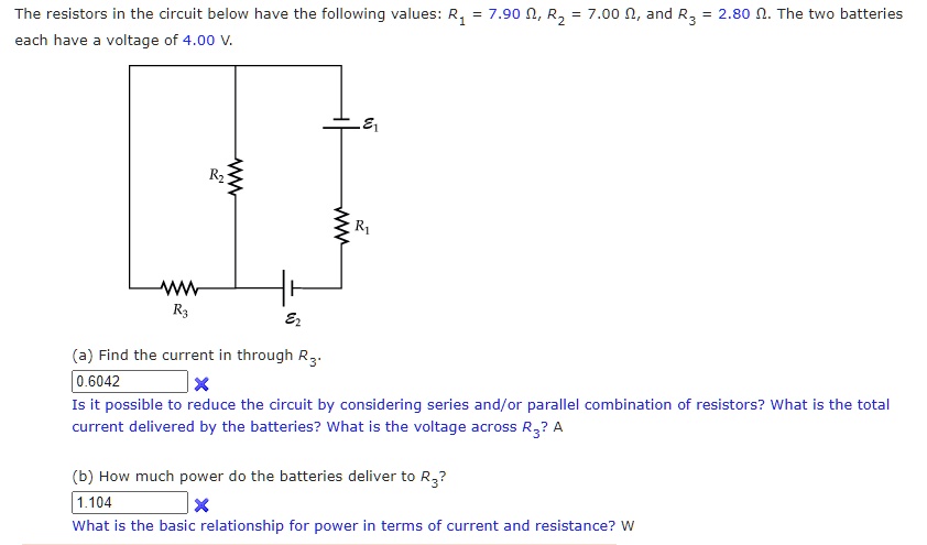 SOLVED: The resistors in the circuit below have the following values ...