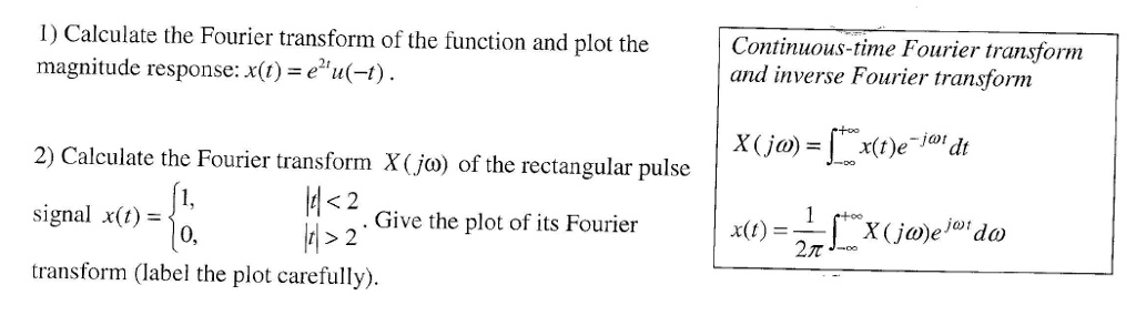 VIDEO solution: Calculate the Fourier transform of the function and plot the magnitude response ...