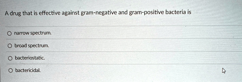 A drug that is effective against gram-negative and gram-positive ...