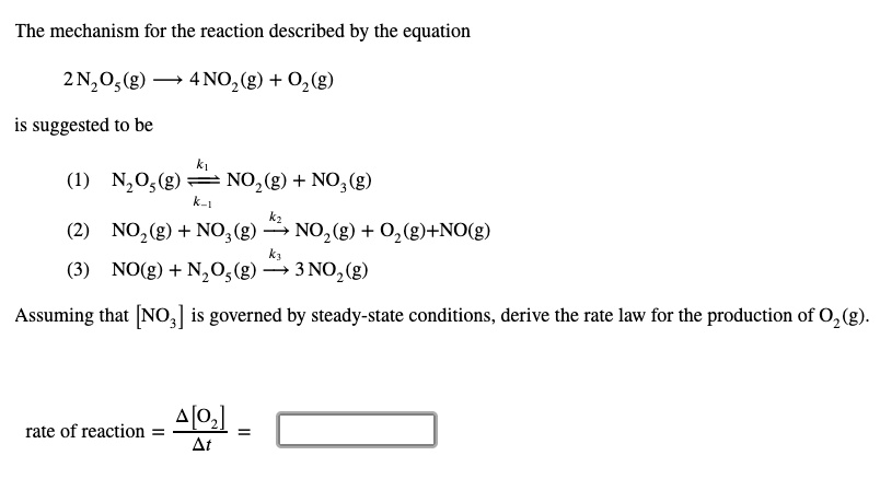 The mechanism for the reaction described by the...