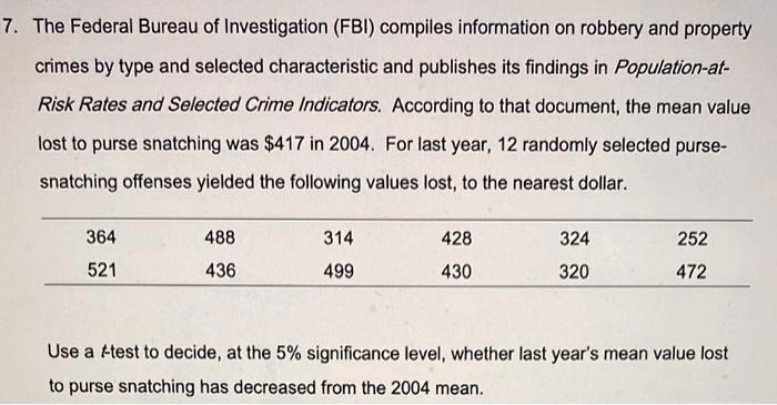 the federal bureau of investigation fbi compiles information on robbery ...
