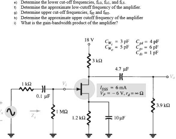 SOLVED: Determine the lower cut-off frequencies, fLc, and fLs ...