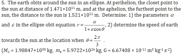 SOLVED: The earth obits around the sun in an ellipse. At perihelion ...