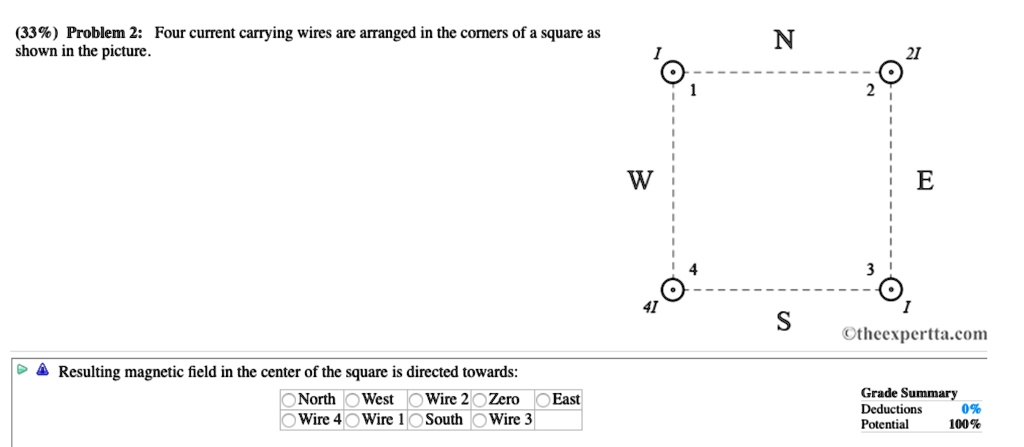 33 problem 2 four current carrying wires are arranged in the corners of ...